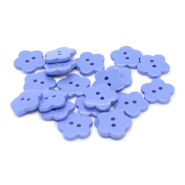 Purple Flower Plastic buttons - 15 mm buttons