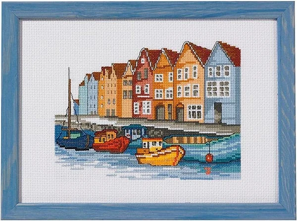 Moored boats Embroidery kit