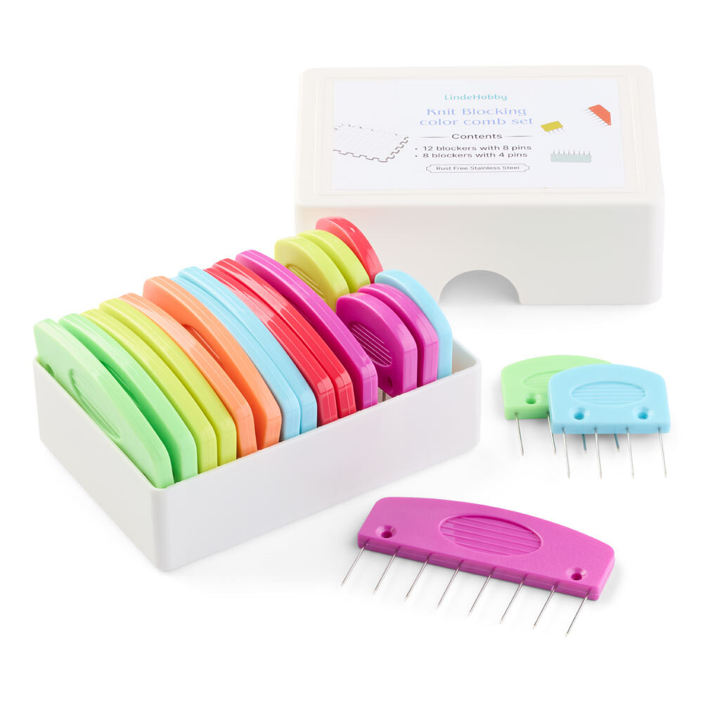 LindeHobby Knit Blocking Comb Set, Rainbow