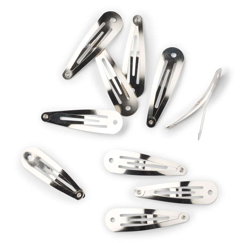 LindeHobby Hair Clips, Silver, 45x14 mm, 10 pcs