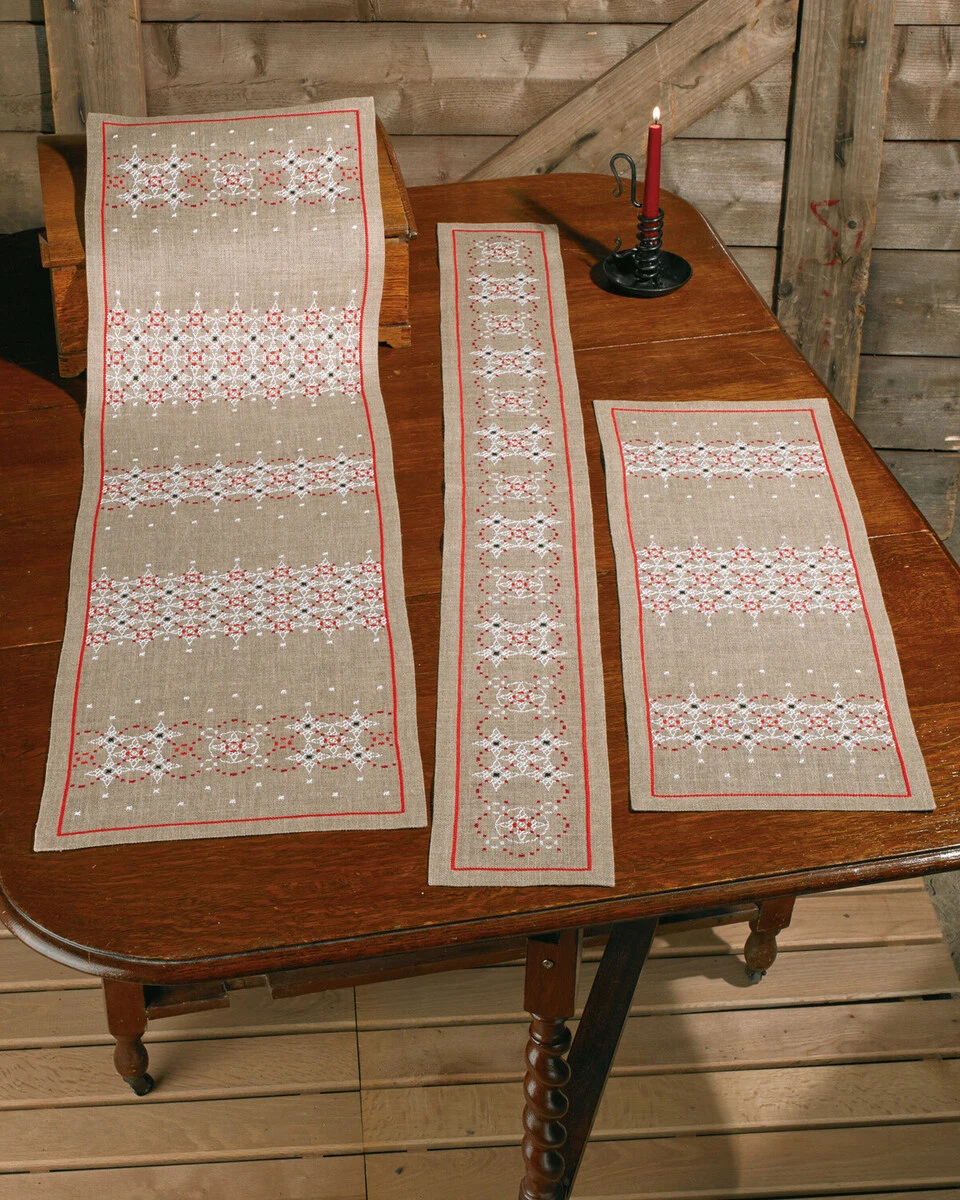 Buy Embroidery Kit Linen Borders 14.17x48.43 in - Low Prices