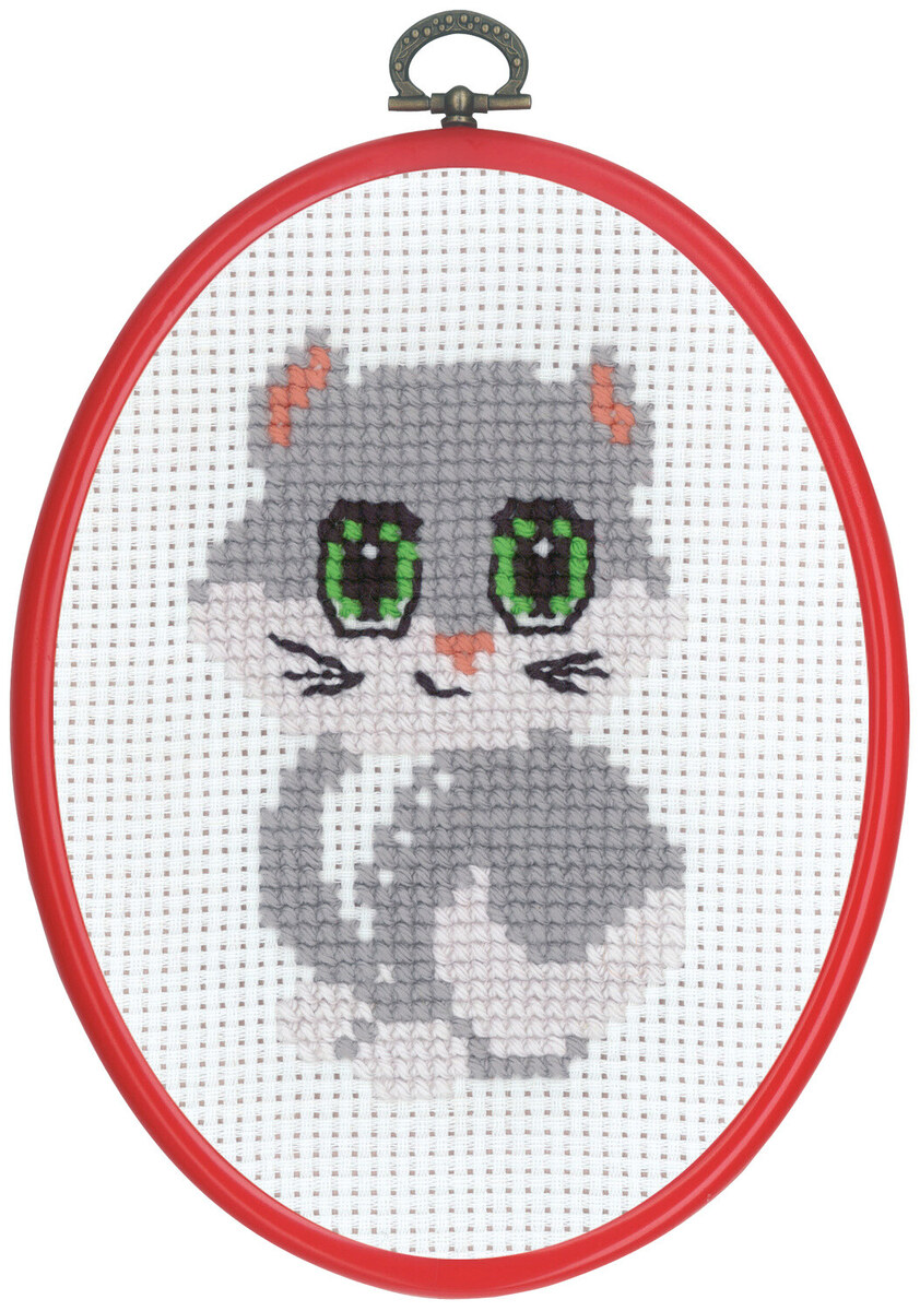 Buy Embroidery Kit MFK Grey Cat 5x7 in - Low Prices Today