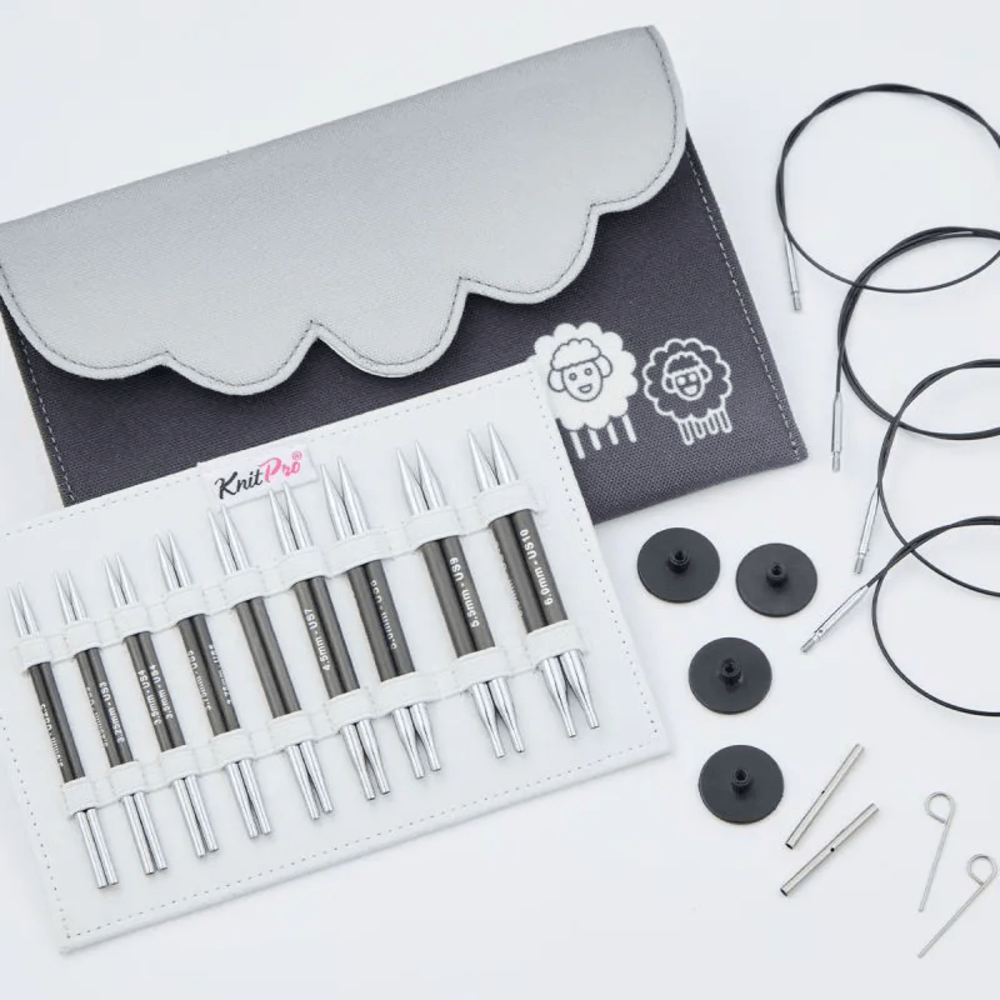 KnitPro Karbonz Special Interchangeable Circular Needle Set, Deluxe, 4 ...