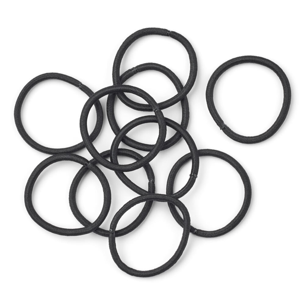 LindeHobby Hair Elastics, Black, 45 mm, 10 pcs